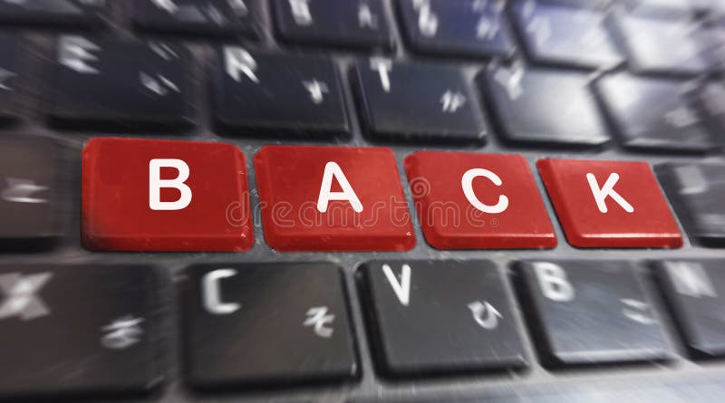 Word Back on Keyboard Text Alphabet Enter Red Focus Stock Photo - Image ...