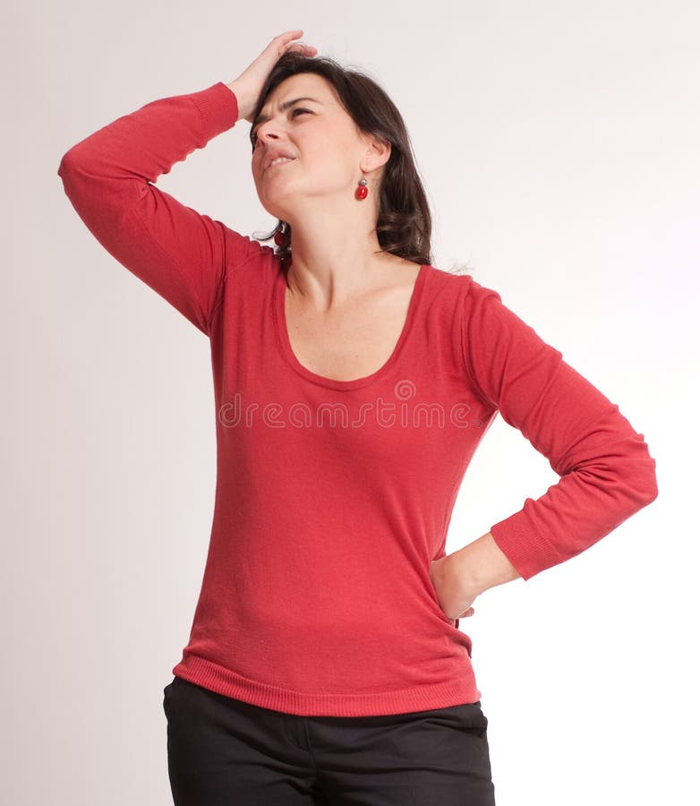 Forgetful brunette stock photo. Image of green, girl - 49865580