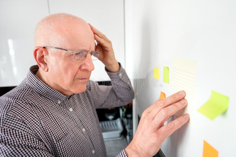 Forgetful Senior with Dementia, Memory Problem Stock Photo - Image of ...