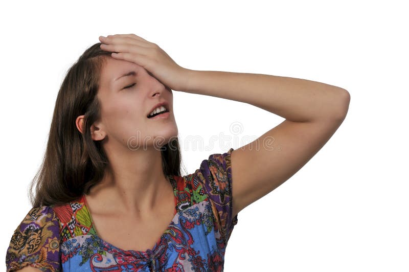 Forgetful woman stock photo. Image of emotional, expression - 83018120