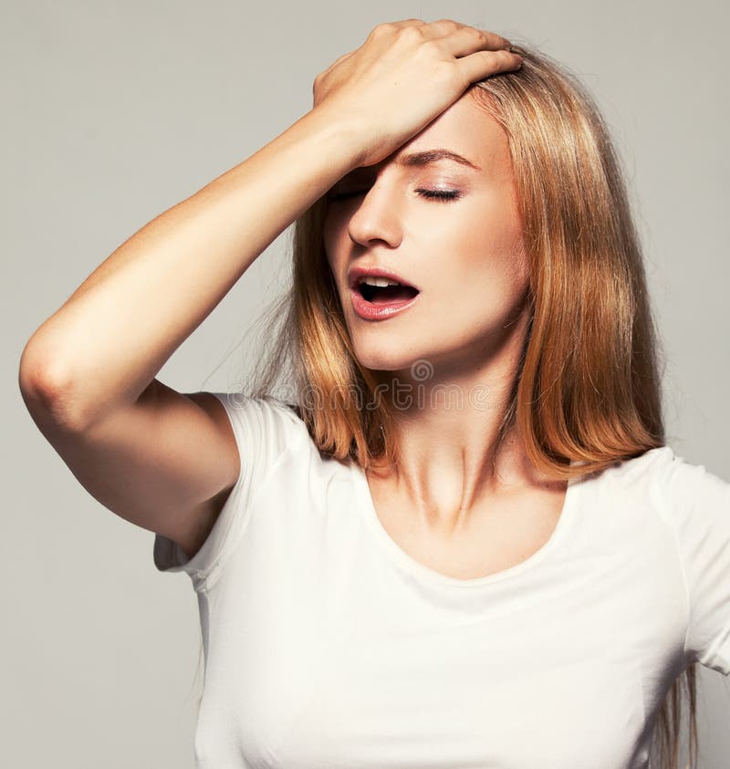 Forgetful woman stock image. Image of caucasian, beauty - 51703479