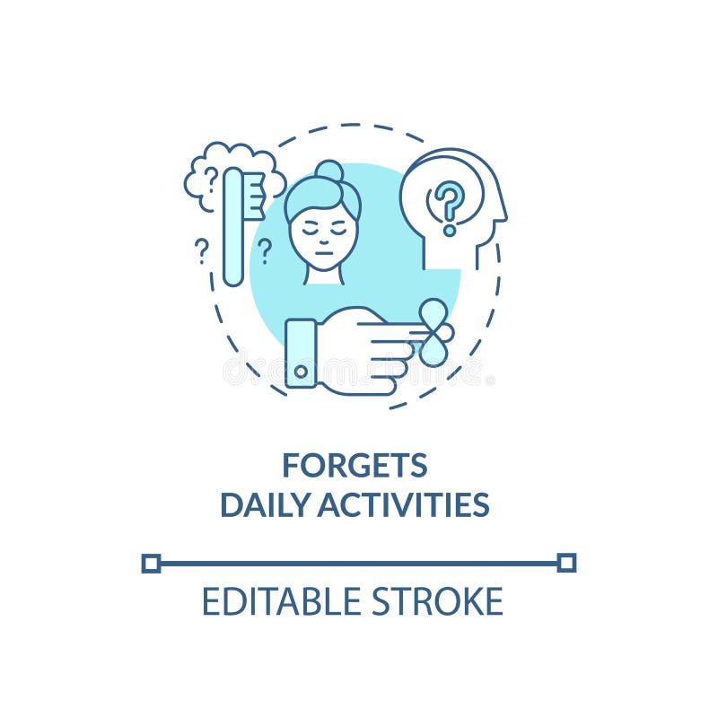 Forgets daily Activities Concept Icon Stock Vector - Illustration of ...