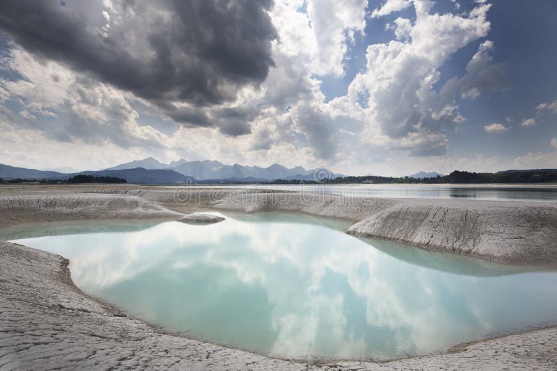 Forggensee Lake in Bavaria, Germany, without Water Stock Photo - Image ...