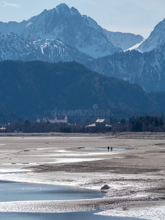 Forggensee in winter stock image. Image of allgäu, mountain - 213225677