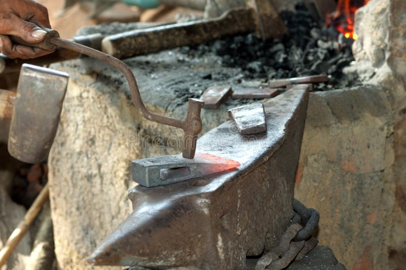 Forging a hammer head stock photo. Image of details, closeups - 28725600