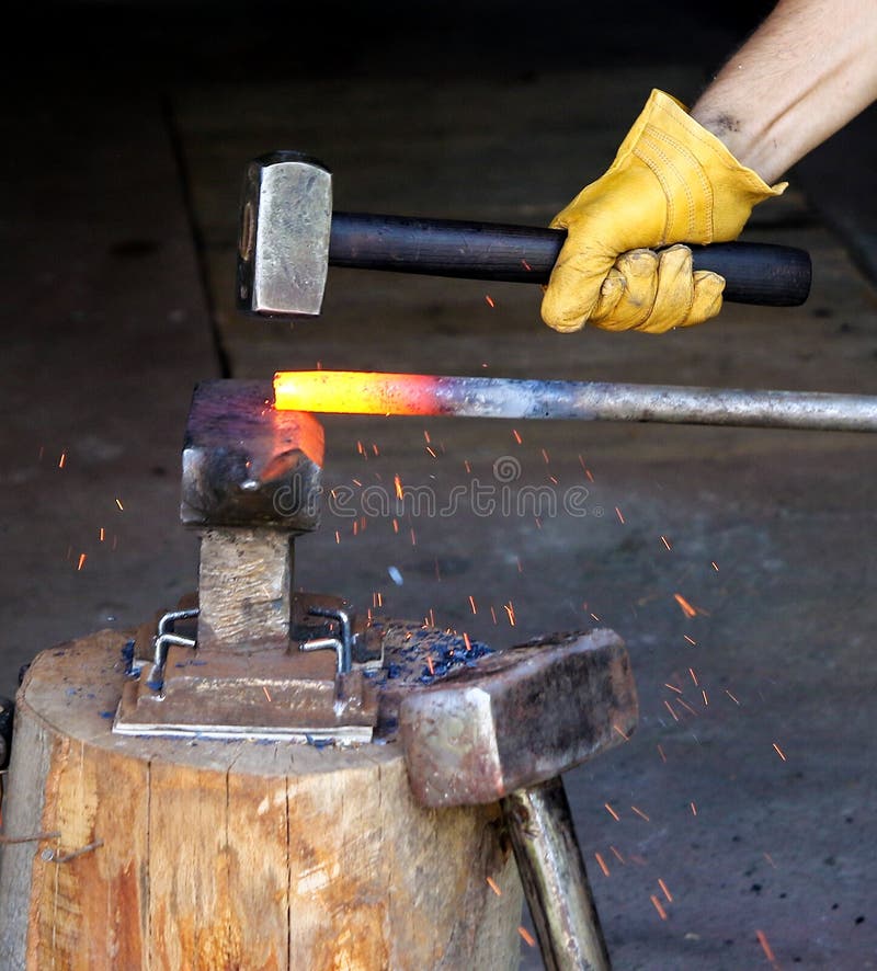 Forging a hammer head stock photo. Image of details, closeups - 28725600