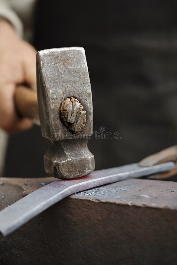 Forging hot iron stock image. Image of hardened, handwork - 45372327