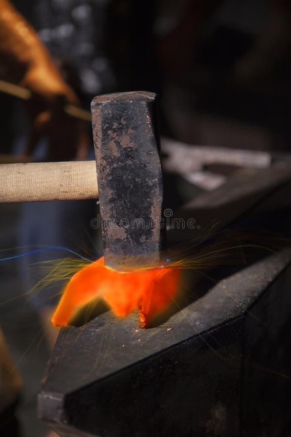 Forging hot iron stock photo. Image of forging, smith - 99118180