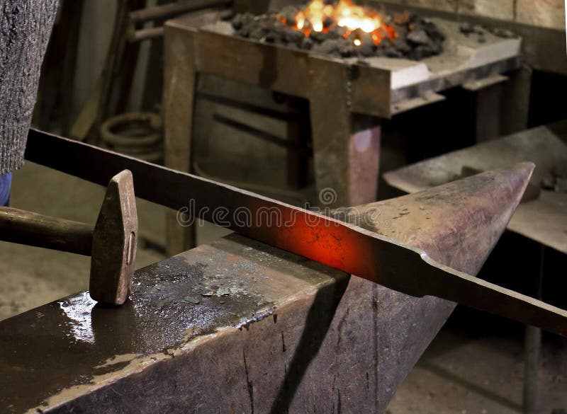 Forging hot iron stock image. Image of occupation, creative - 79219203