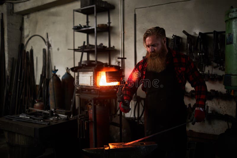 Forging iron stock image. Image of metal, manual, fire - 121881713