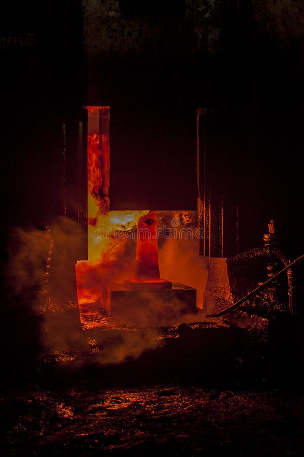 Drop Forged Hammer in Forging Process Stock Image - Image of industries ...