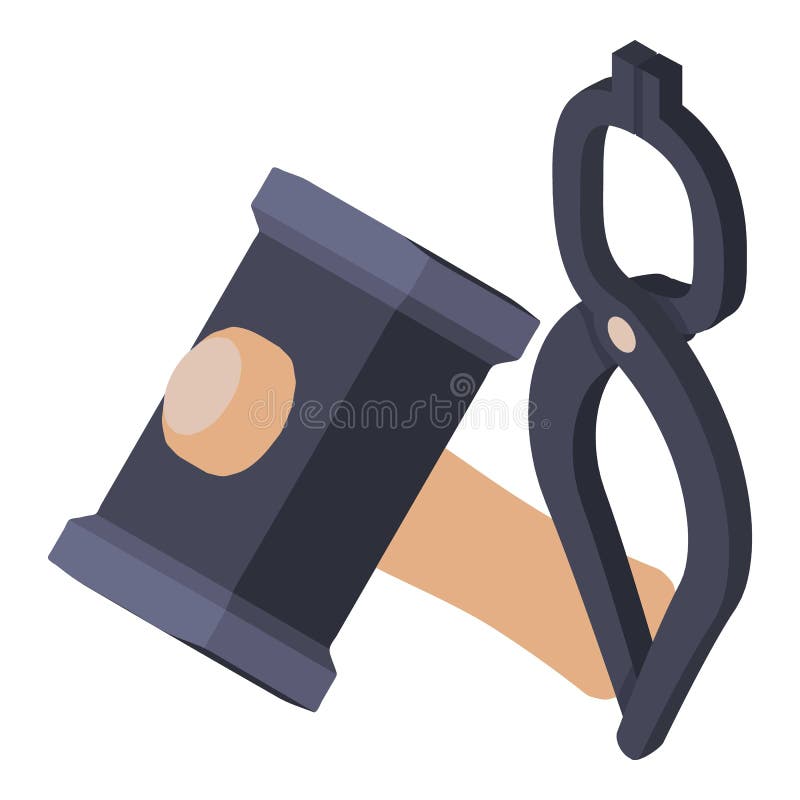 Forging Tool Icon Isometric Vector. Big Blacksmith Hammer and Smith ...