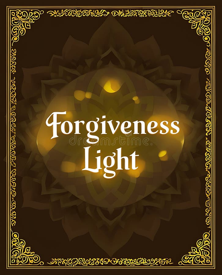 Forgiveness Light Mandala Design Golden Frame Background Stock ...
