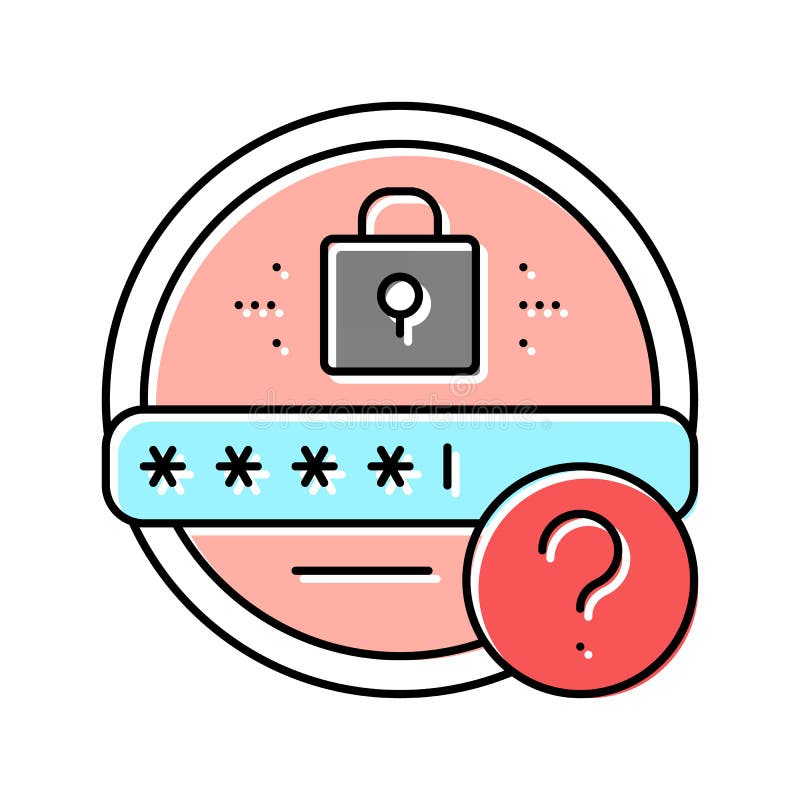Forgot Password Color Icon Vector Illustration Stock Illustration ...