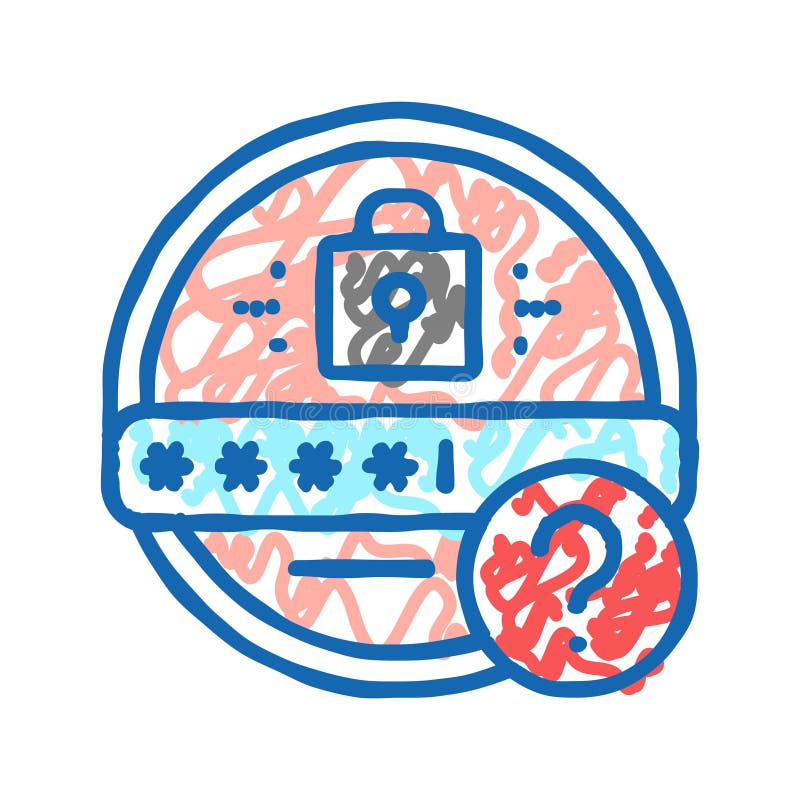 Forgot Password Icon Doodle Illustration Stock Illustration ...