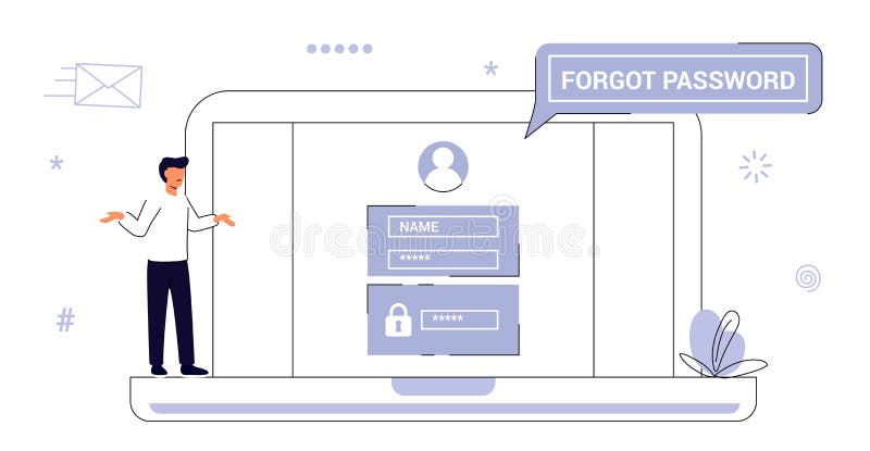 Reset Password Forgot the Password Choosing Correct Key Stock Vector ...