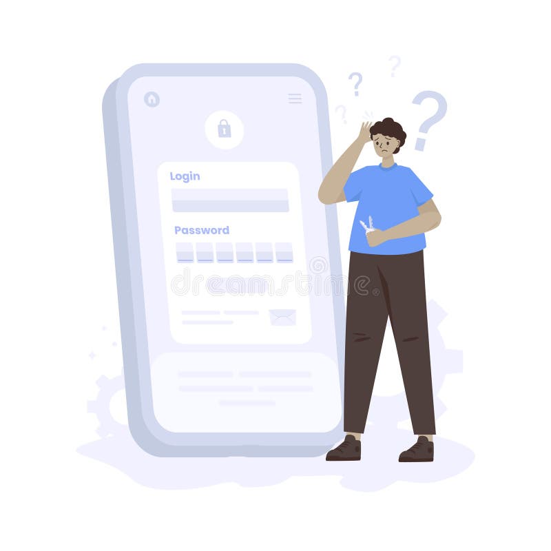Forgot Password Login Illustration Stock Vector - Illustration of ...