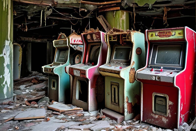The Forgotten Arcade a Photo of an Arcade with Broken Machines a Stock ...