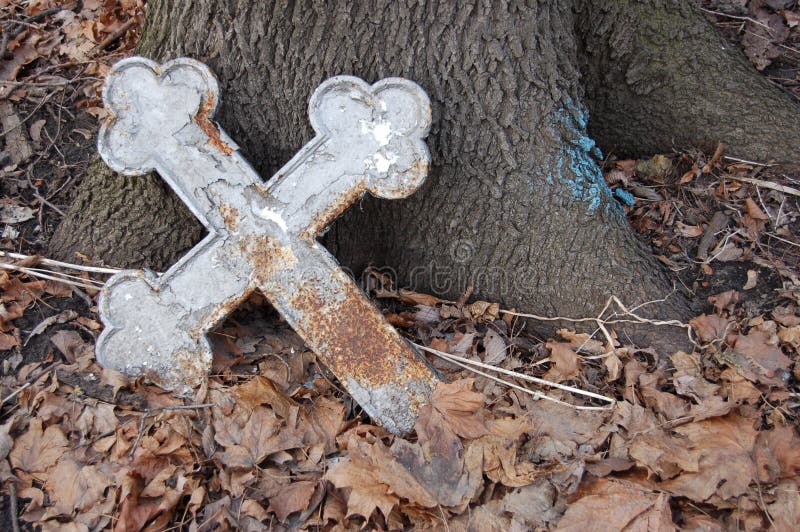 Forgotten cross stock photo. Image of rotten, dereliction - 917044
