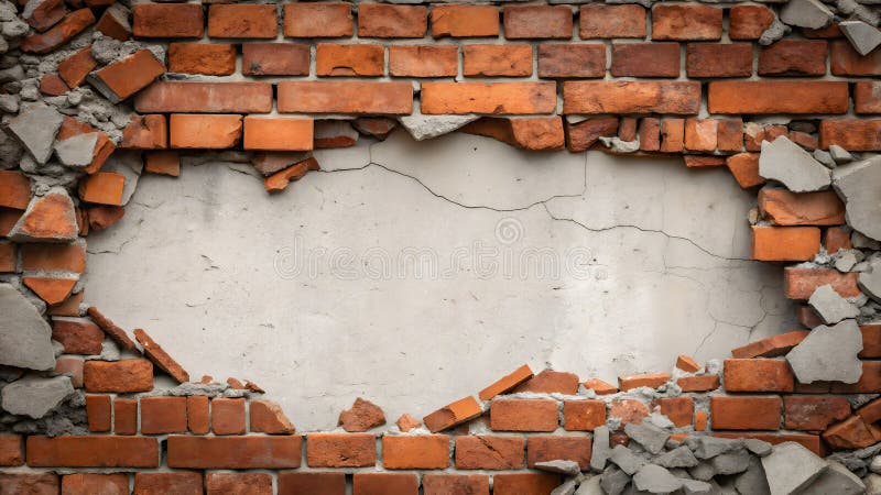 Forgotten and Destroyed House Forgotten House with Destroyed Brick Wall ...