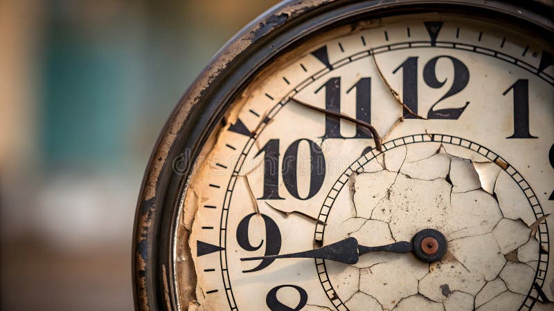 Forgotten and Destroyed House Forgotten Clock with Cracked Face ...