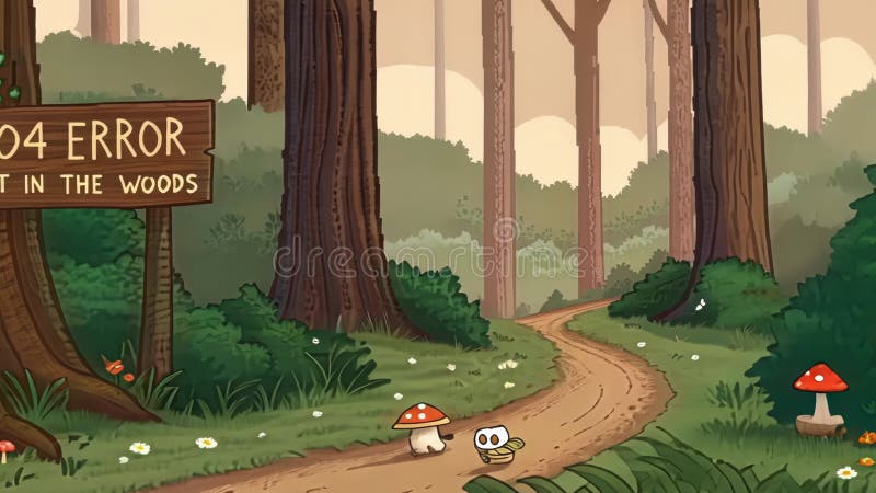 Forgotten Forest Path a Pixelated Forest Scene Where Tall Blocky Trees ...