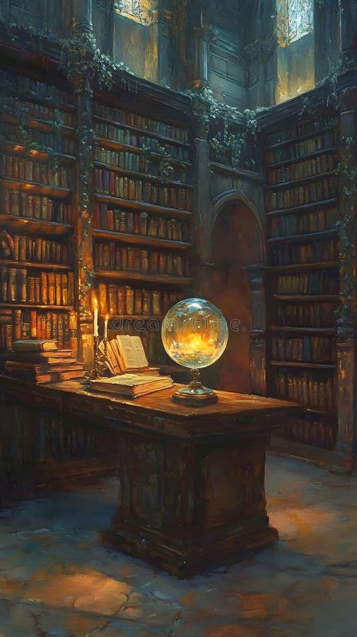 The Forgotten Library of Arcane Knowledge Oil Painting Stock ...