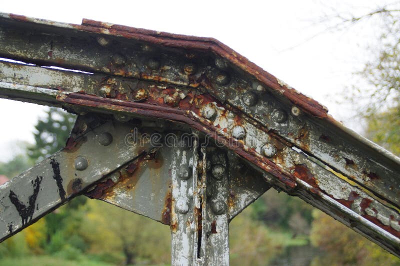 A Forgotten Rusty Rivet Joint on the Old Bridge Stock Image - Image of ...