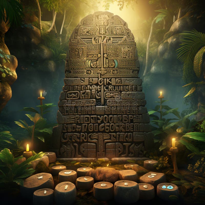 Forgotten Scripts: Echoes of an Ancient Civilization Stock Illustration ...