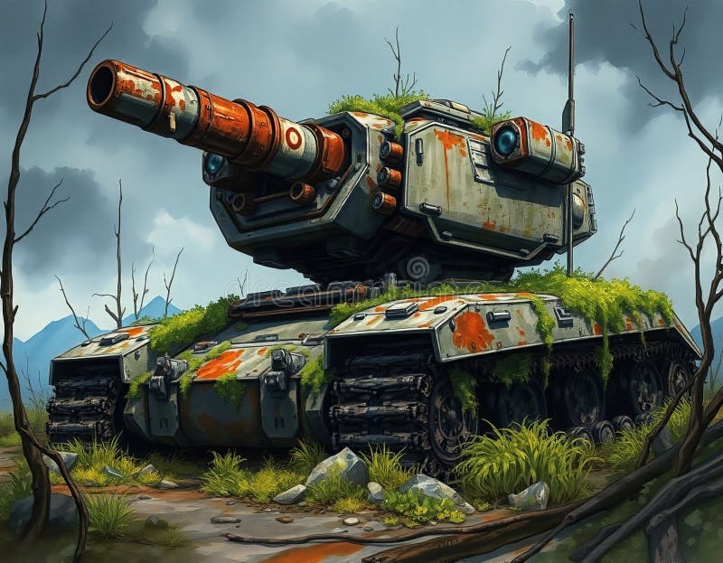 Forgotten Tank in Nature stock illustration. Illustration of vantage ...