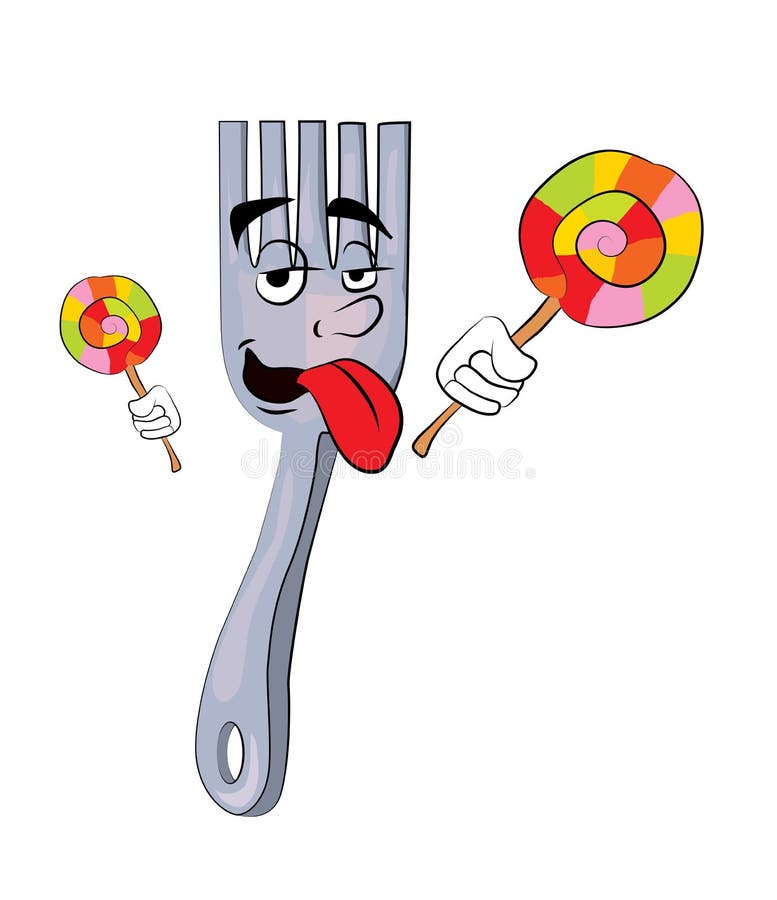 Sad fork cartoon stock illustration. Illustration of upset - 48730196
