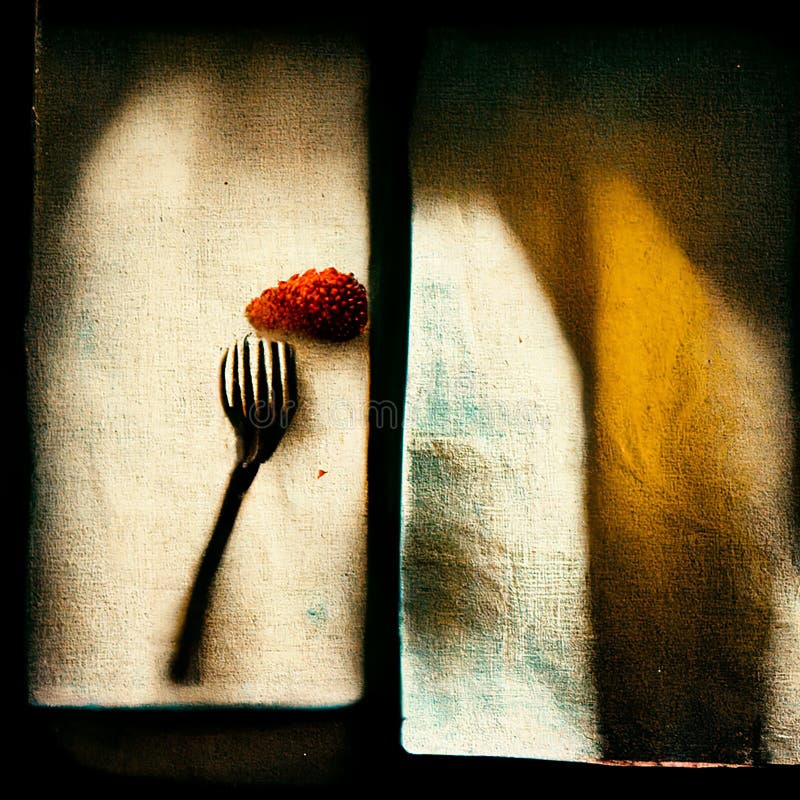 Fork and Classic and Dramatic Picture Illustrated Stock Illustration ...