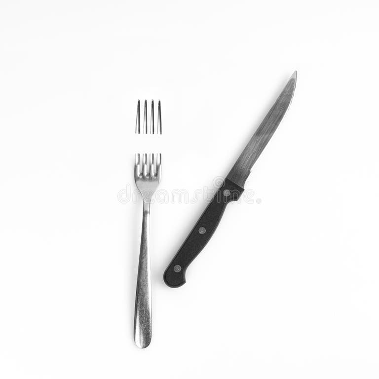 A fork cut stock photo. Image of kitchen, isolated, knife - 183213928