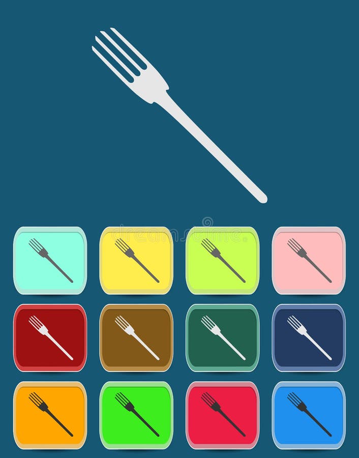 Fork Emblem - Vector Icon Isolated Stock Vector - Illustration of fork ...
