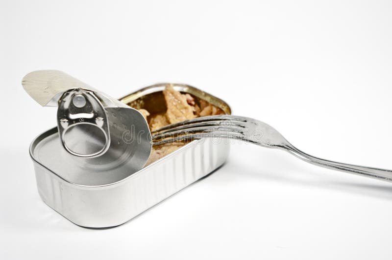 Fork and fish can stock photo. Image of fork, canned - 13176612