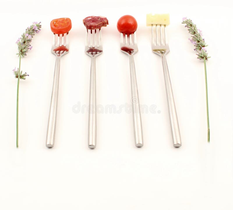 Fork and food stock photo. Image of sausage, spear, food - 25685934