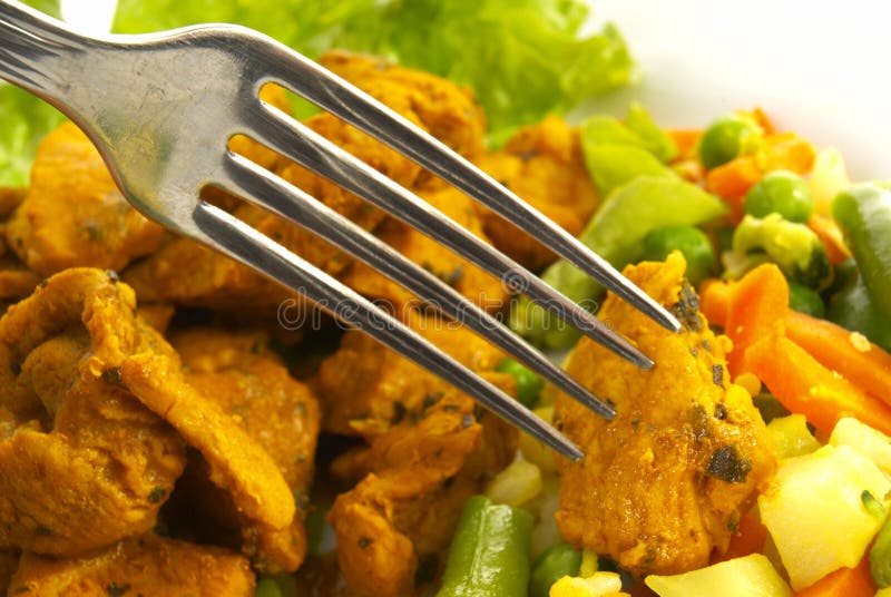 Fork&food stock photo. Image of china, white, macro - 3673432