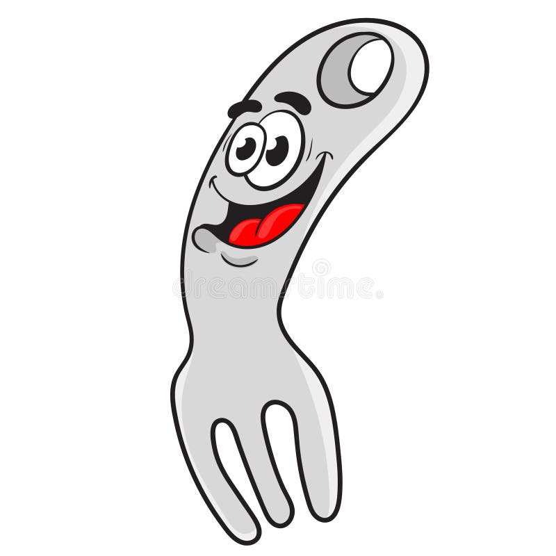 Crazy Fork Character Cartoon Style Stock Vector - Illustration of happy ...