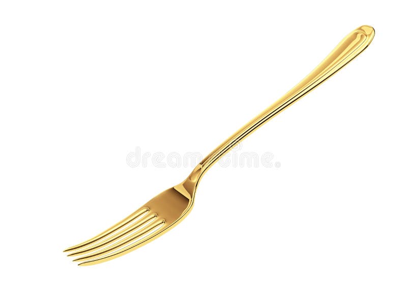 Fork gold isolated stock illustration. Illustration of luxury - 3275134
