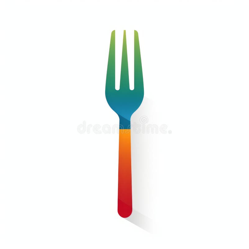 Colorful Multi Color Fork Vector Illustration in Roni Horn Style Stock ...
