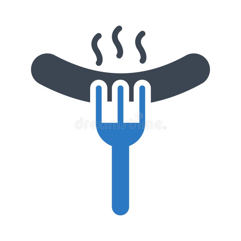 Fork Glyph Colour Vector Icon Stock Illustration - Illustration of ...