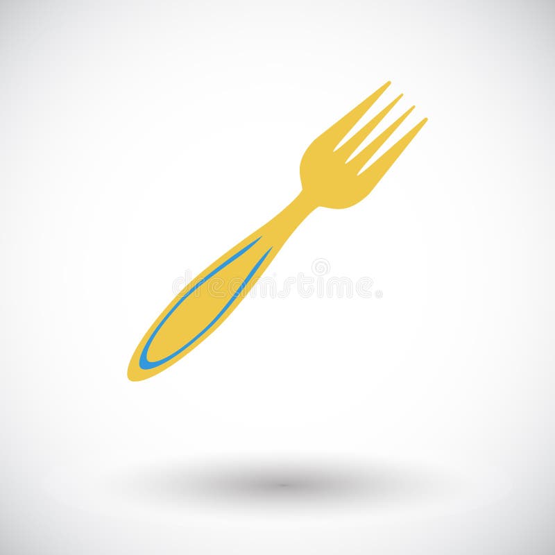 Fork icon stock vector. Illustration of dining, plate - 93392465