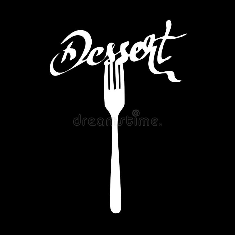 Fork Icon Vector Kitchen Restaurant Meal Inscription Dessert ...