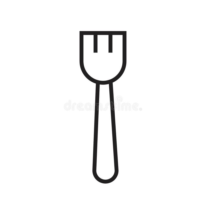 Fork icon vector outline stock vector. Illustration of knife - 326852019