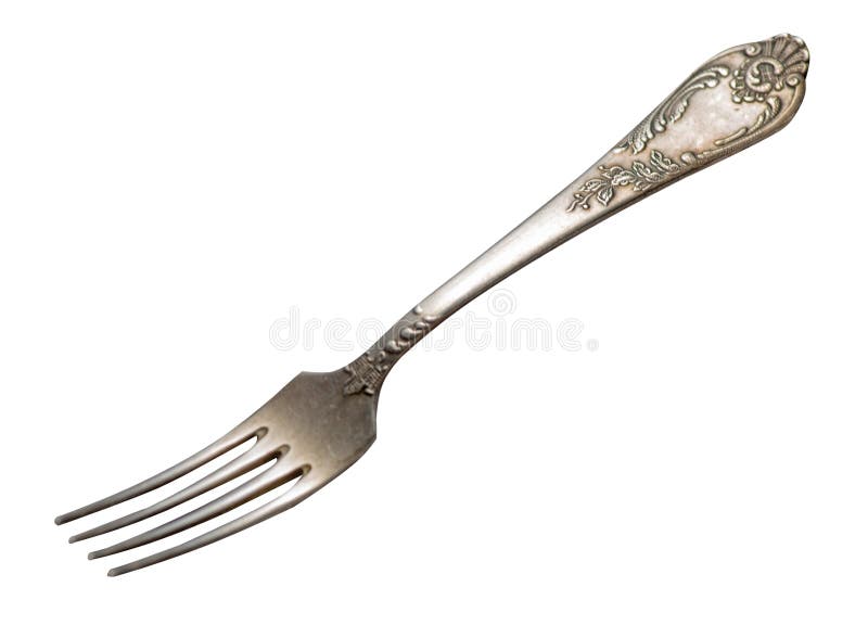Fork Isolated on White Background. Metal Fork. Vintage Fork Stock Image ...