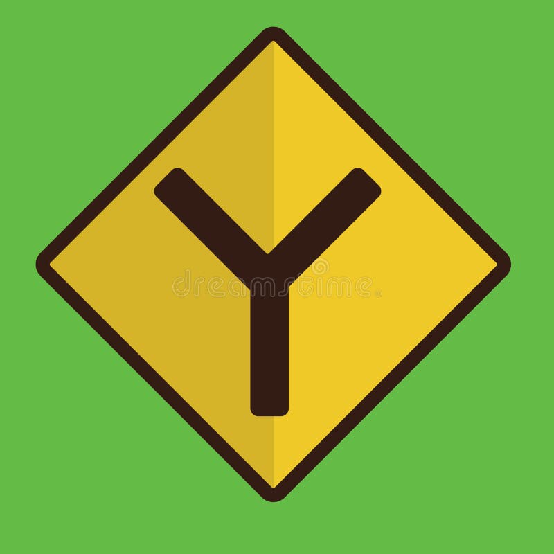 Fork Junction Road Sign. Vector Illustration Decorative Design Stock ...