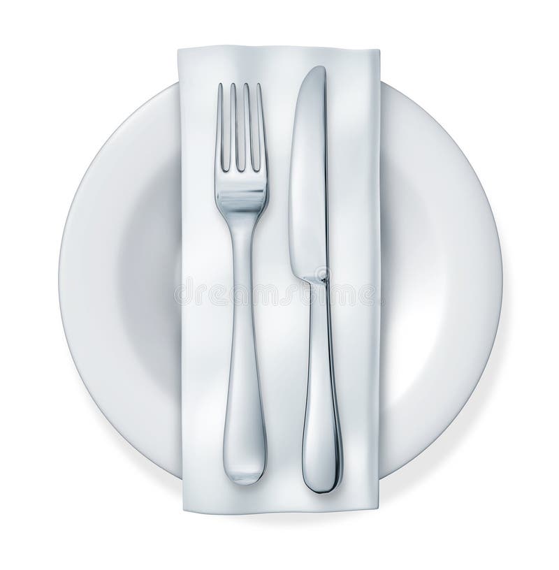 Fork and Knife Dinner Plate Stock Illustration - Illustration of ... Fork and Knife Dinner Plate Stock Illustration - Illustration of ...