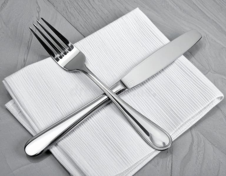 Elegant Silverware Arrangement on a Crisp Stock Image - Image of ...