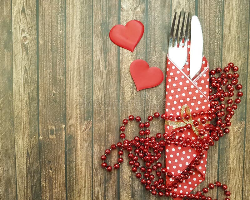 Fork and Knife Heart Wooden Stock Photo - Image of love, festive: 107828090