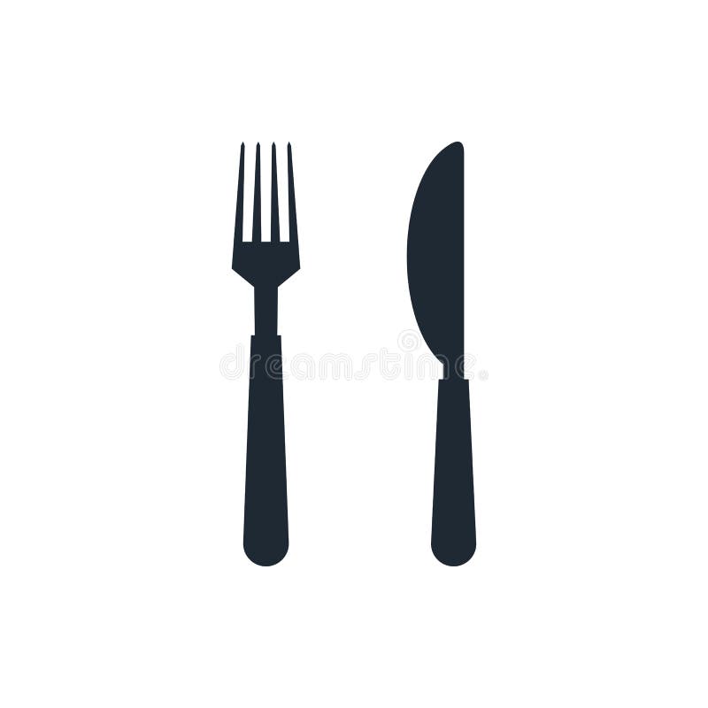 Fork and knife icon stock vector. Illustration of tool - 189115406